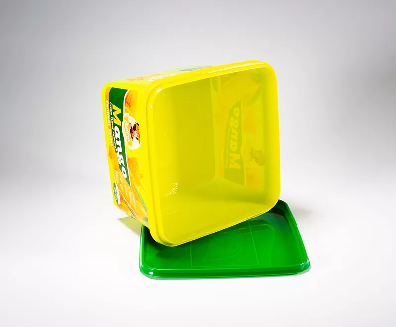 2.5L IML Plastic biscuit bucket square shape Supply