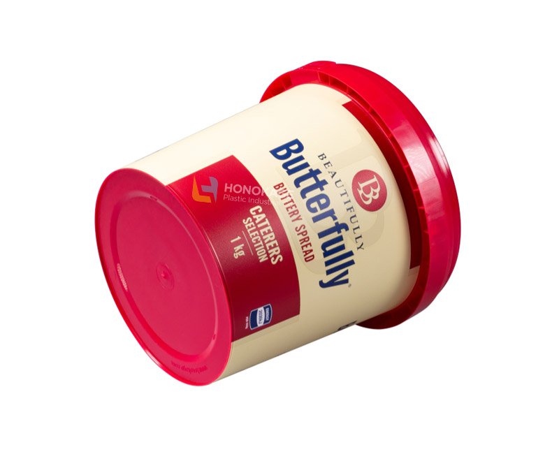 1000ml IML Plastic butter spread tub round shape - Honokage Packaging